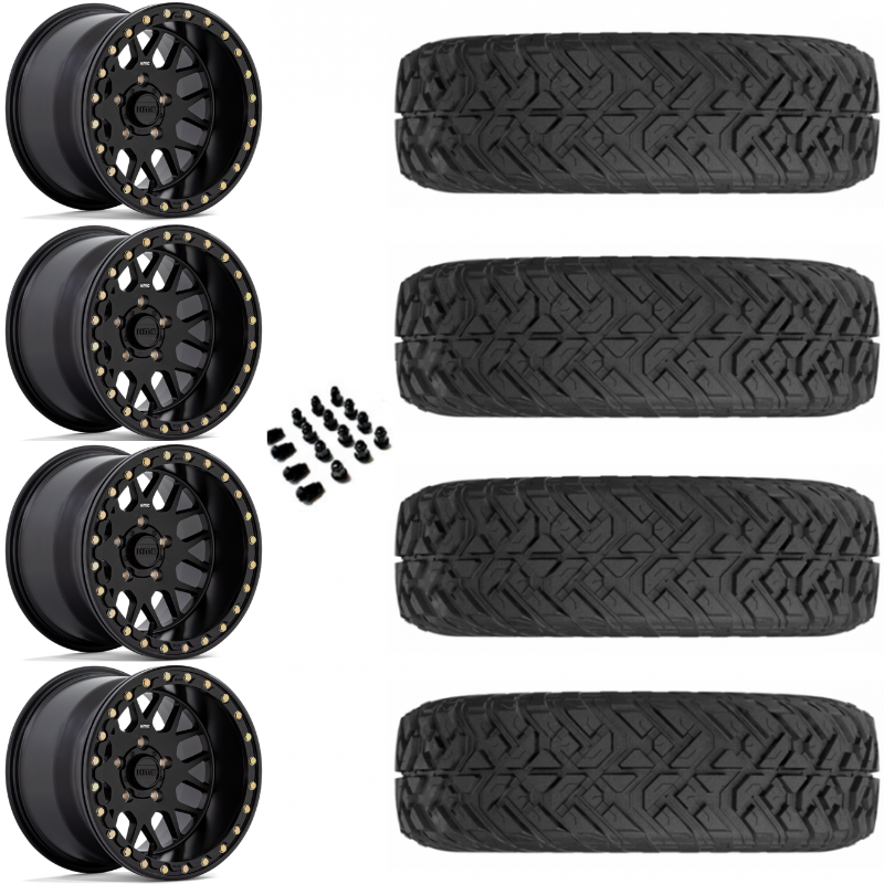 15" KMC KS235 Grenade Beadlock Black 5 Lug & 30" EFX Gripper R/T Wheel ...