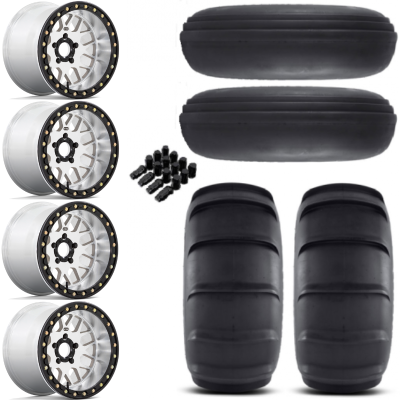 15" KMC Grenade KS235 Beadlock Machine 5 Lug & 32" EFX SandSlinger ...