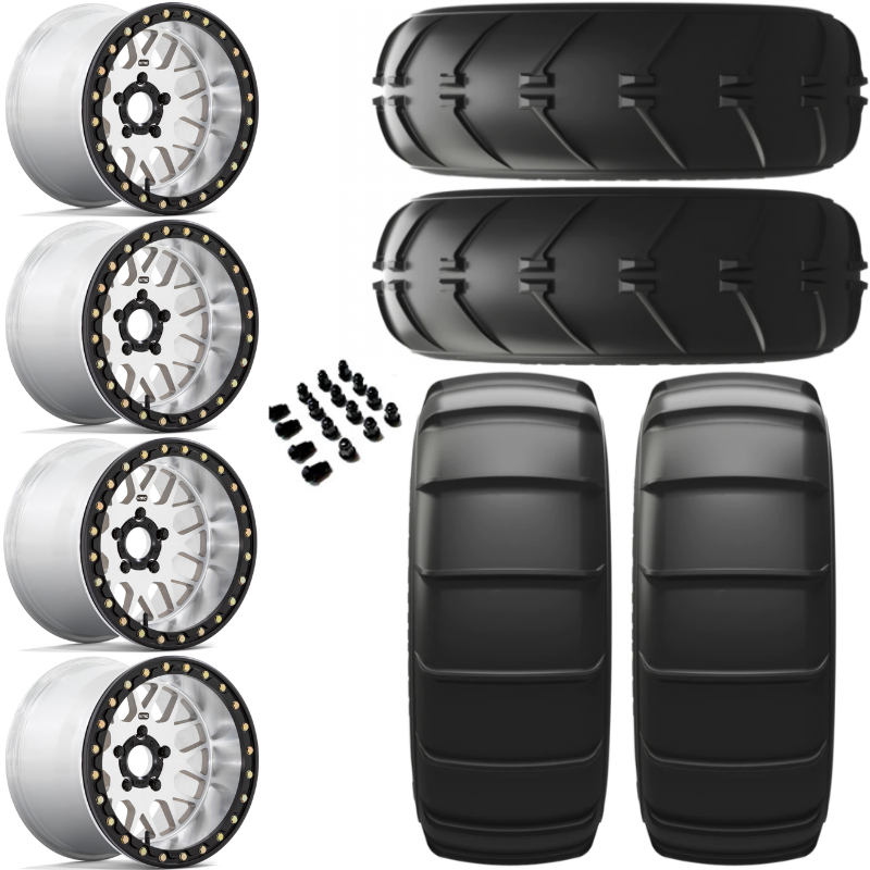 15" KMC Grenade KS235 Beadlock Machine 5 Lug & 33" EFX Sandslinger ...