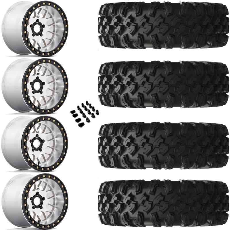 15" KMC KS235 Grenade Beadlock Machined 5 Lug & 35" EFX MotoRavage XL ...