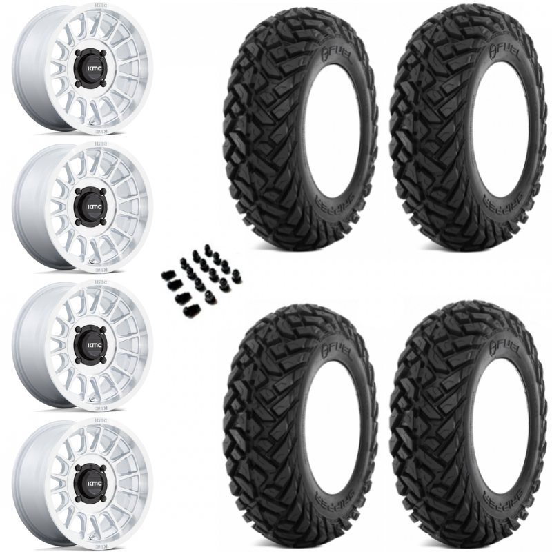 15" KMC KS138 Impact Machined & 30" EFX Gripper UTV Wheel and Tire Package
