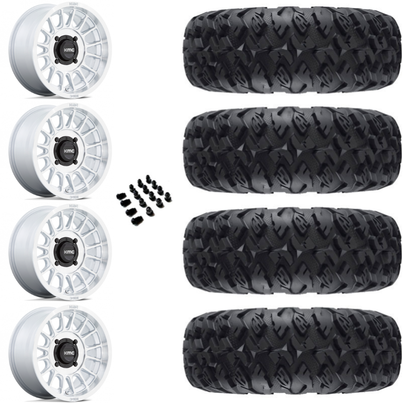 15" KMC KS138 Impact Machined & 31" EFX MotoClaw Wheel and Tire Package