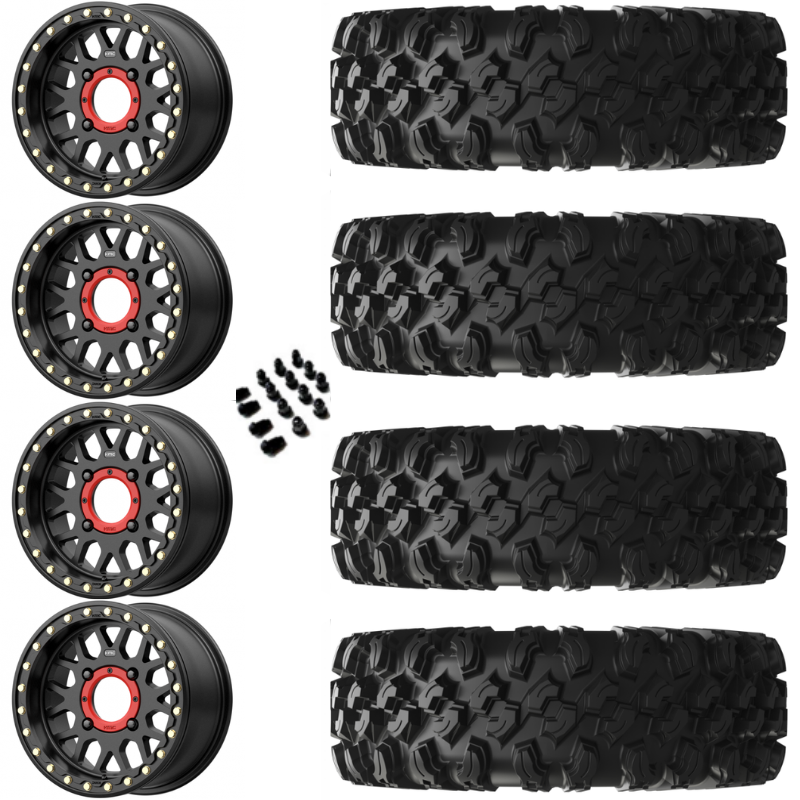 15" KMC KS235 Grenade Beadlock Black & 32" EFX MotoRavage XL Wheel and ...