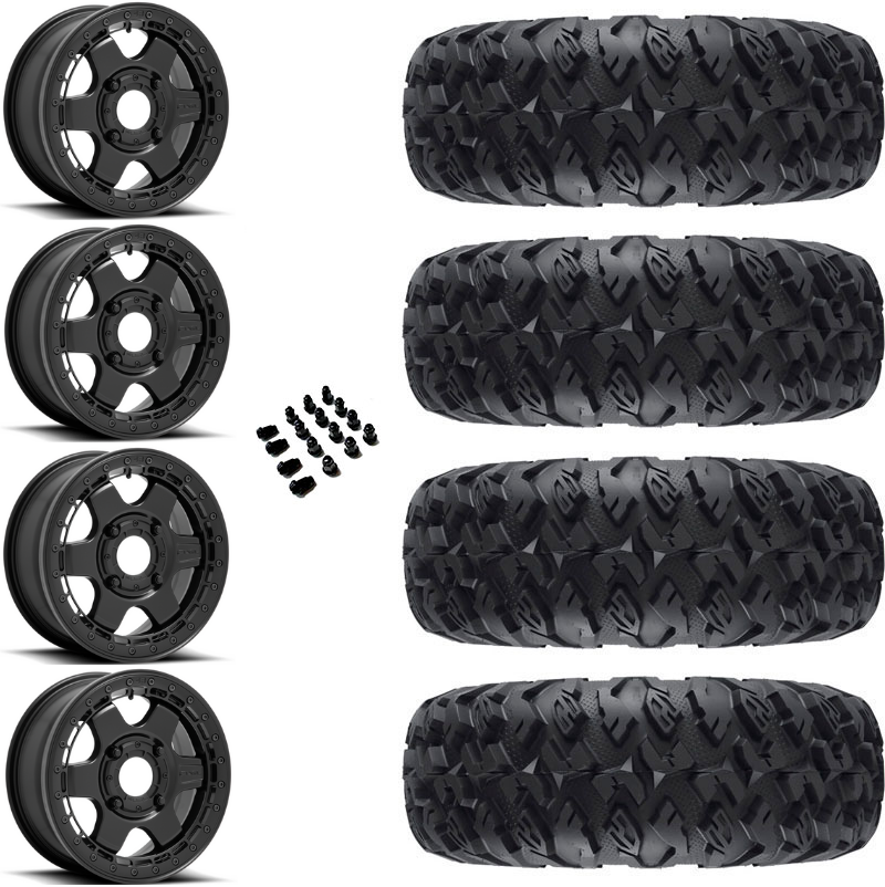 15" Fuel Block D922 Beadlock Black & 28" EFX MotoClaw Wheel and Tire ...