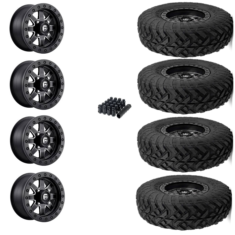 15" Fuel Maverick HD Beadlock D938 Black/Milled & 30" Fuel Gripper R/T ...