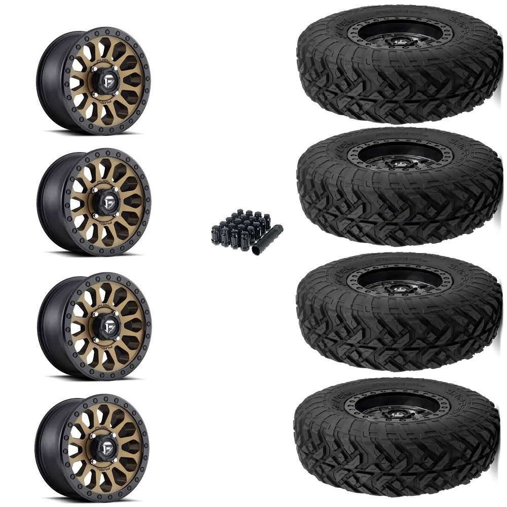 15" Fuel Vector D600 Bronze & 32" Fuel Gripper R/T Wheel and Tire Package