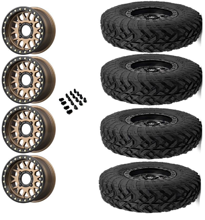 15" KMC KS235 Grenade Beadlock Bronze & 30" Fuel Gripper R/T Wheel and ...