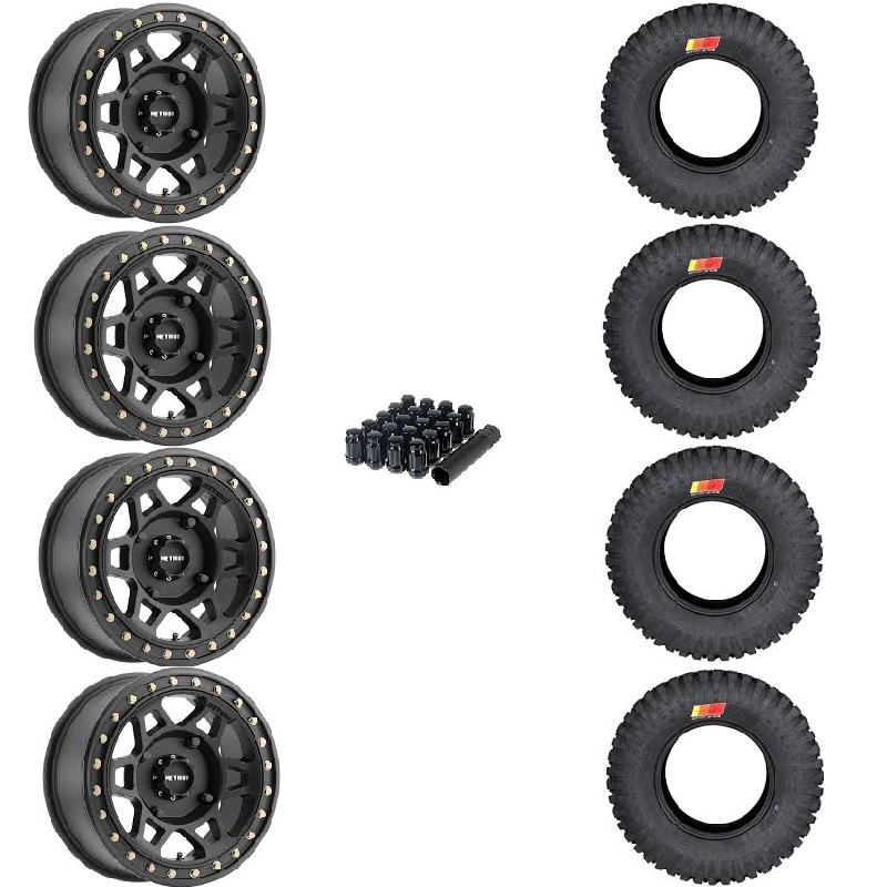 15" Method MR405 Beadlock Black & 30" GMZ Ivan Stewart Wheel and Tire ...