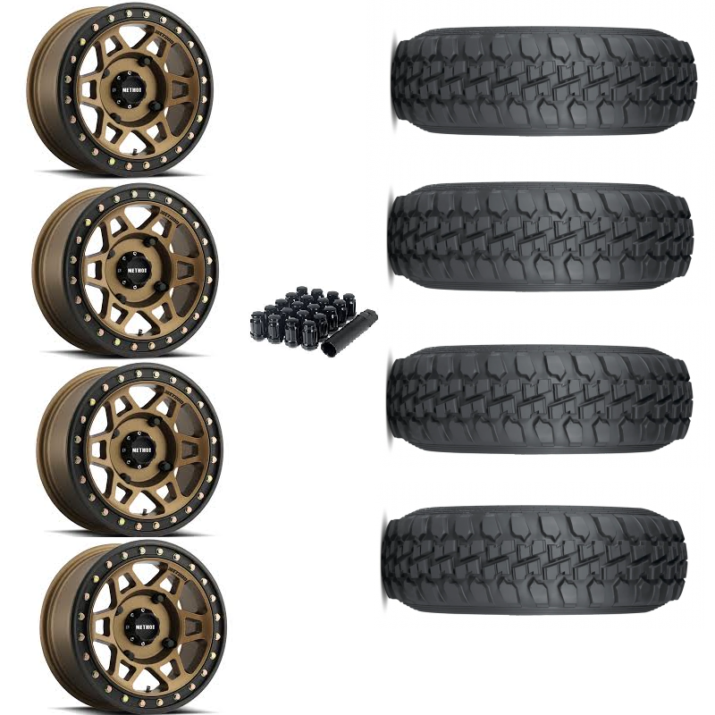 15" Method MR405 Beadlock Bronze & 33" Tensor DSR Wheel and Tire Package